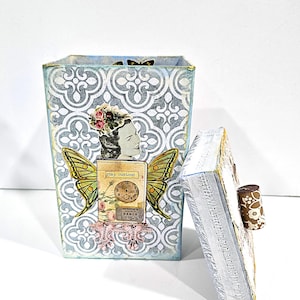 Altered Art Collage Gift Box - Decorative Storage Box - Vintage Style ...