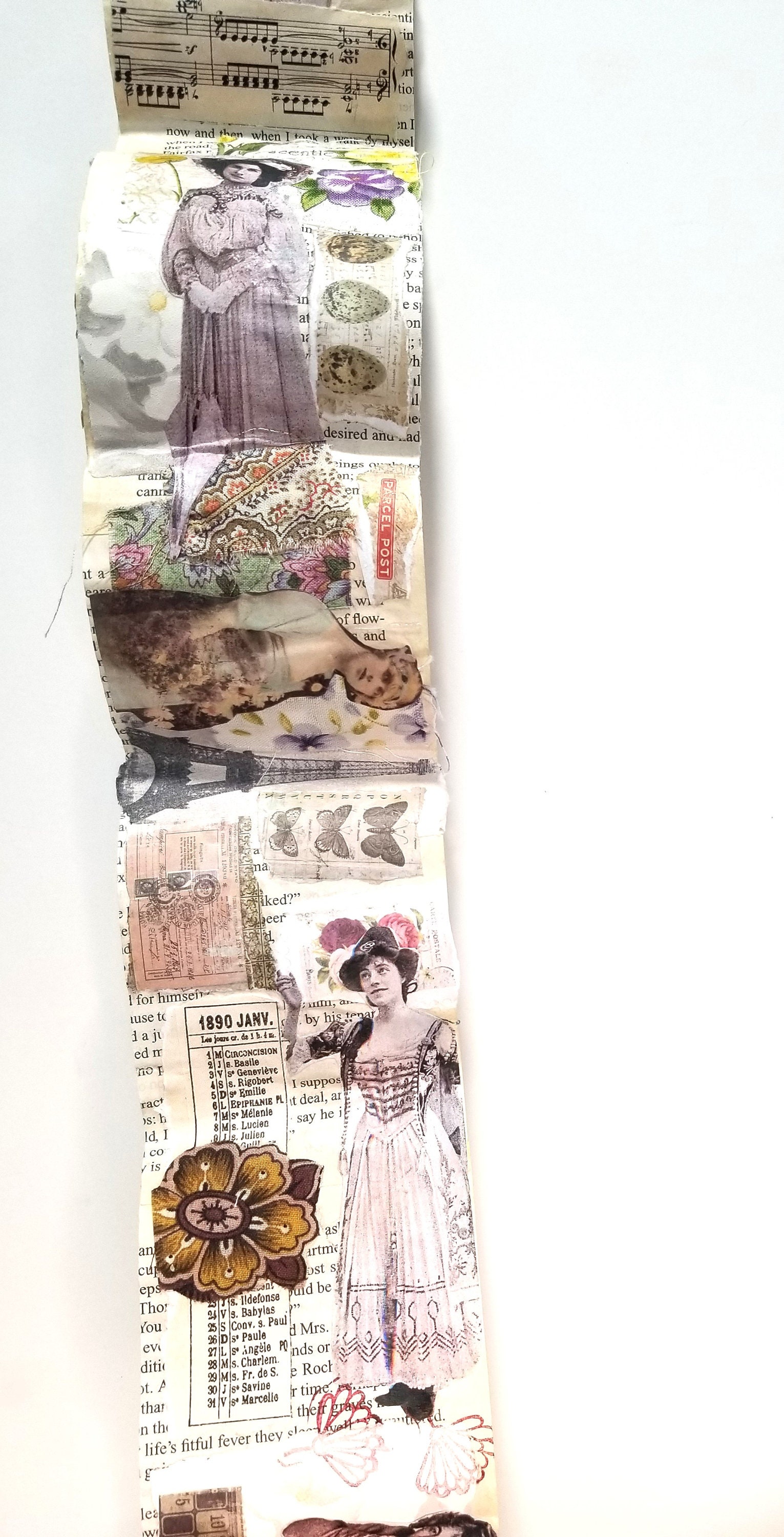 Collaged Paper Snippet Strip With Victorian Imagery Snippet Roll ... Collaged Paper Snippet Strip With Victorian Imagery Snippet Roll ...