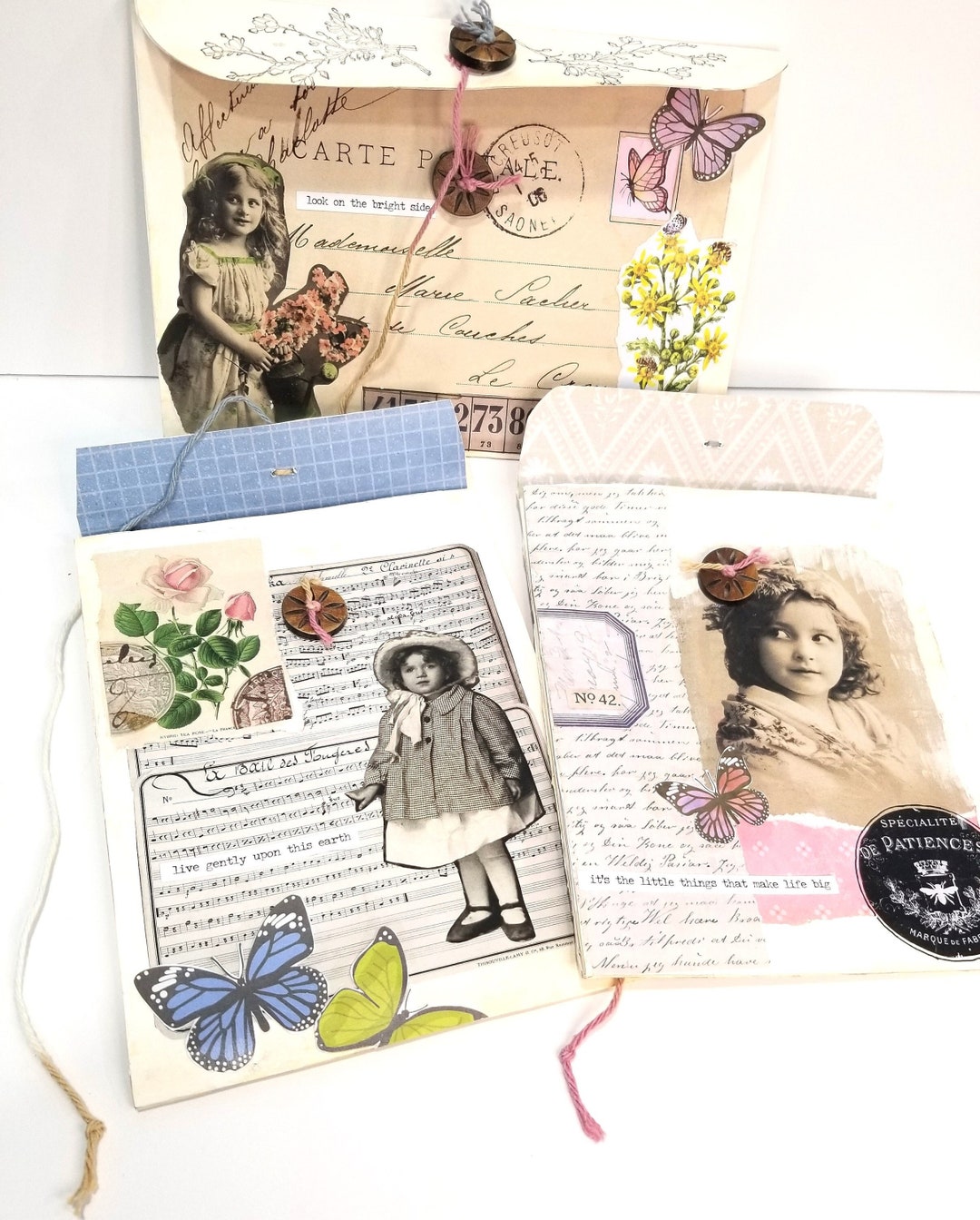 Junk Journal Pouch Envelopes - Set of Three Junk Journal Pockets ...