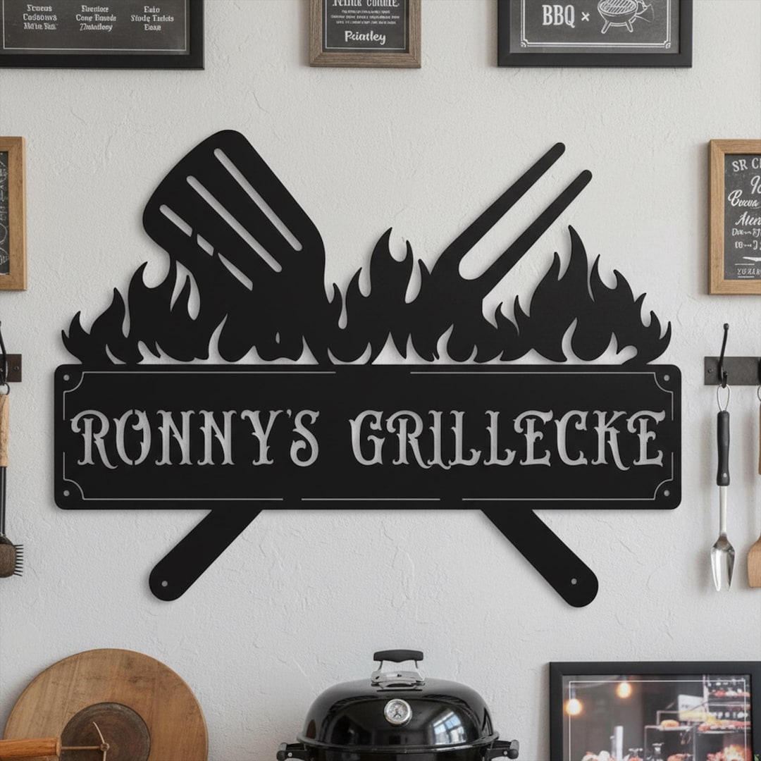 Custom Name Barbecue Wall Sign, Personalized BBQ Lover's Gift, Barbecue ...