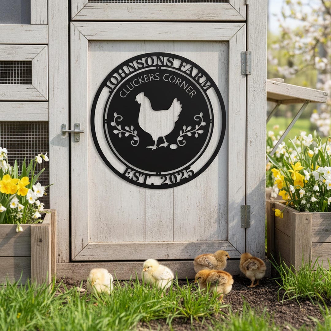 Custom Chicken Farm Metal Sign, Hen House Coop Sign, Personalized Hen ...