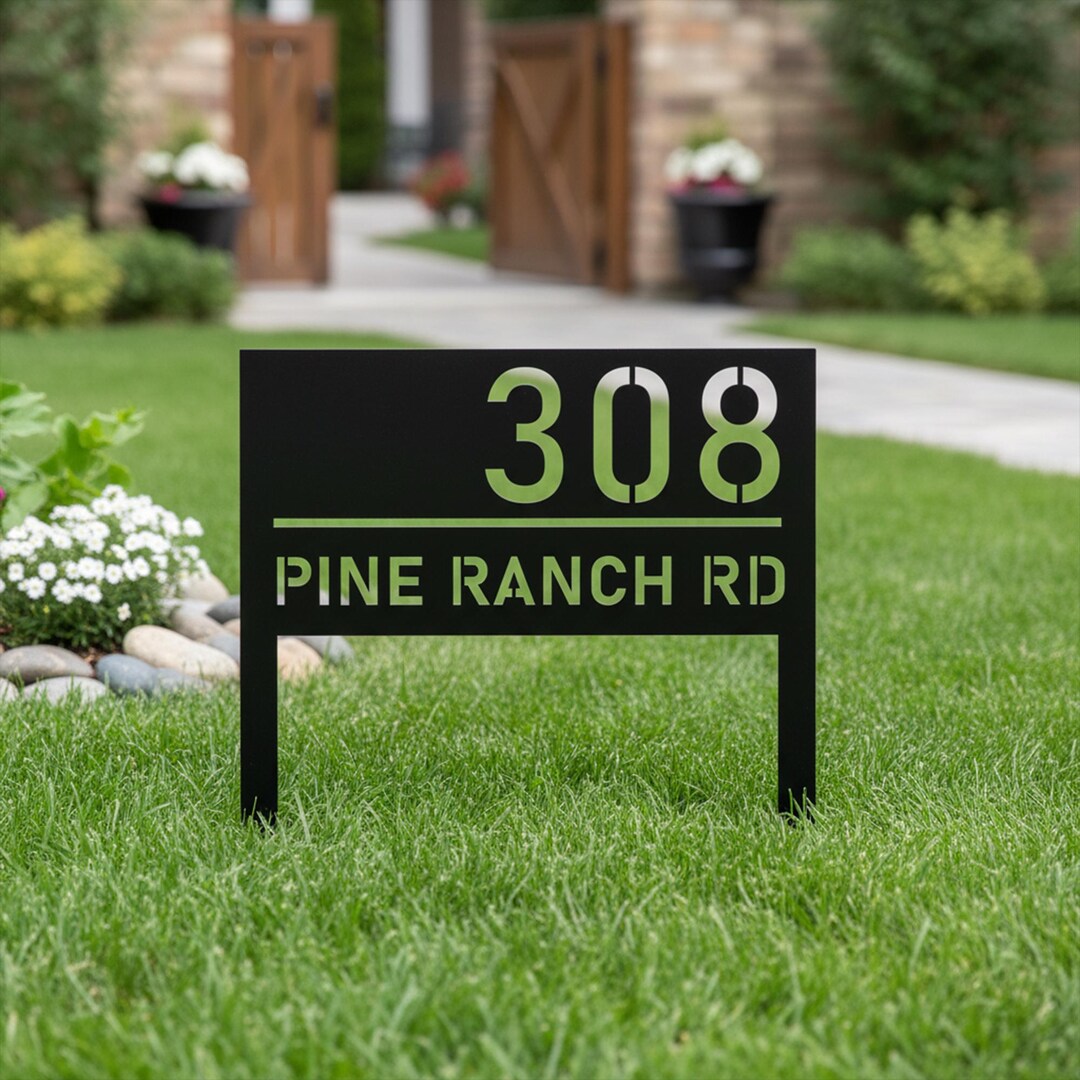 Custom House Number Address Yard Stake, Address Number Sign, Address ...