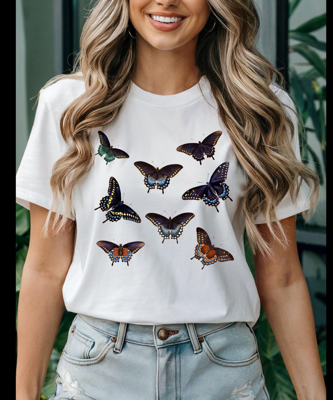 Butterfly Vintage Lithograph Print T-shirt: Garment-dyed Comfort Colors ...