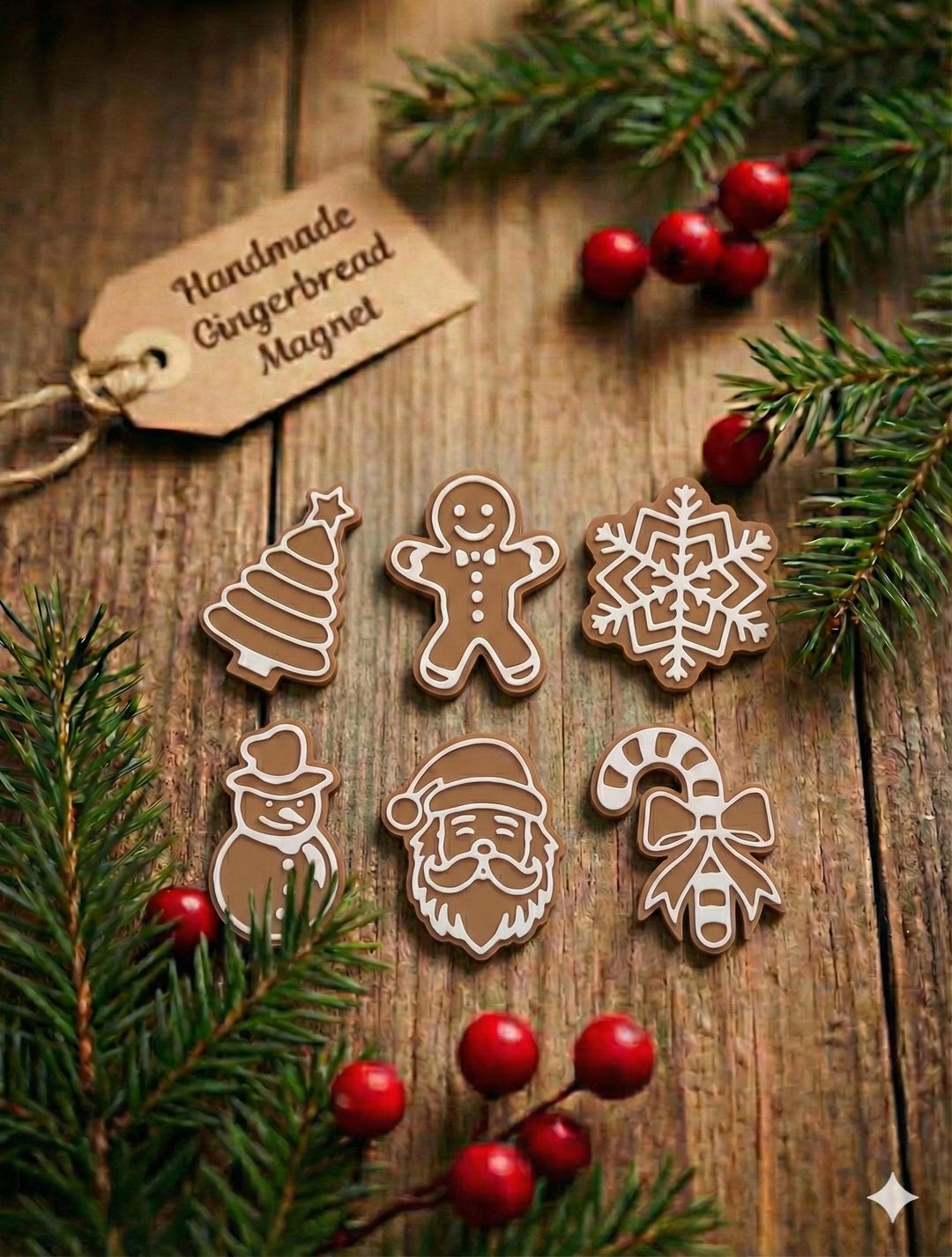 Gingerbread Man Magnet | Christmas Fridge Decor | Cute Holiday Magnet ...