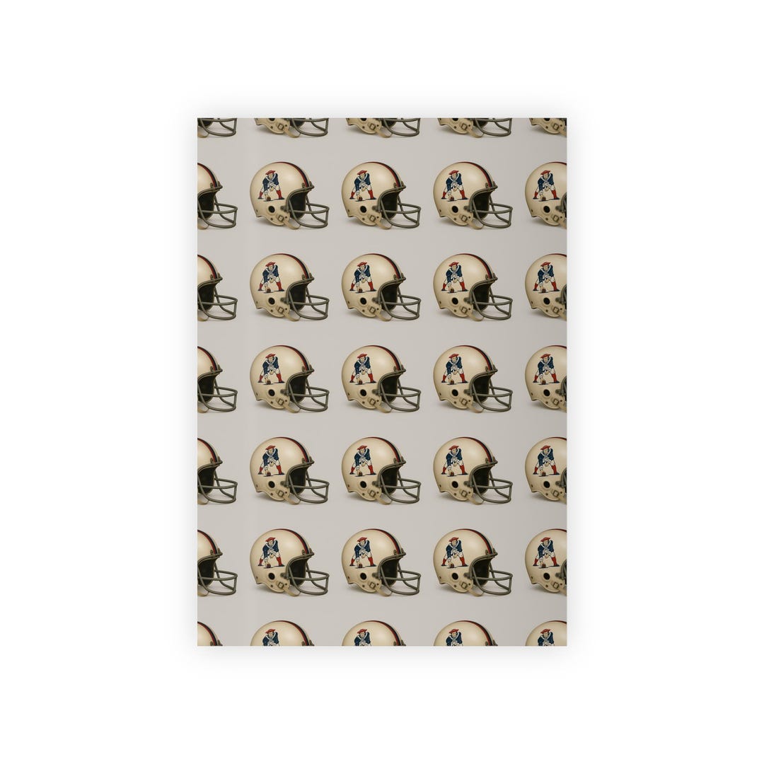 Vintage Football Helmet Pattern Wrapping Paper Roll | Sports Gift Wrap ...