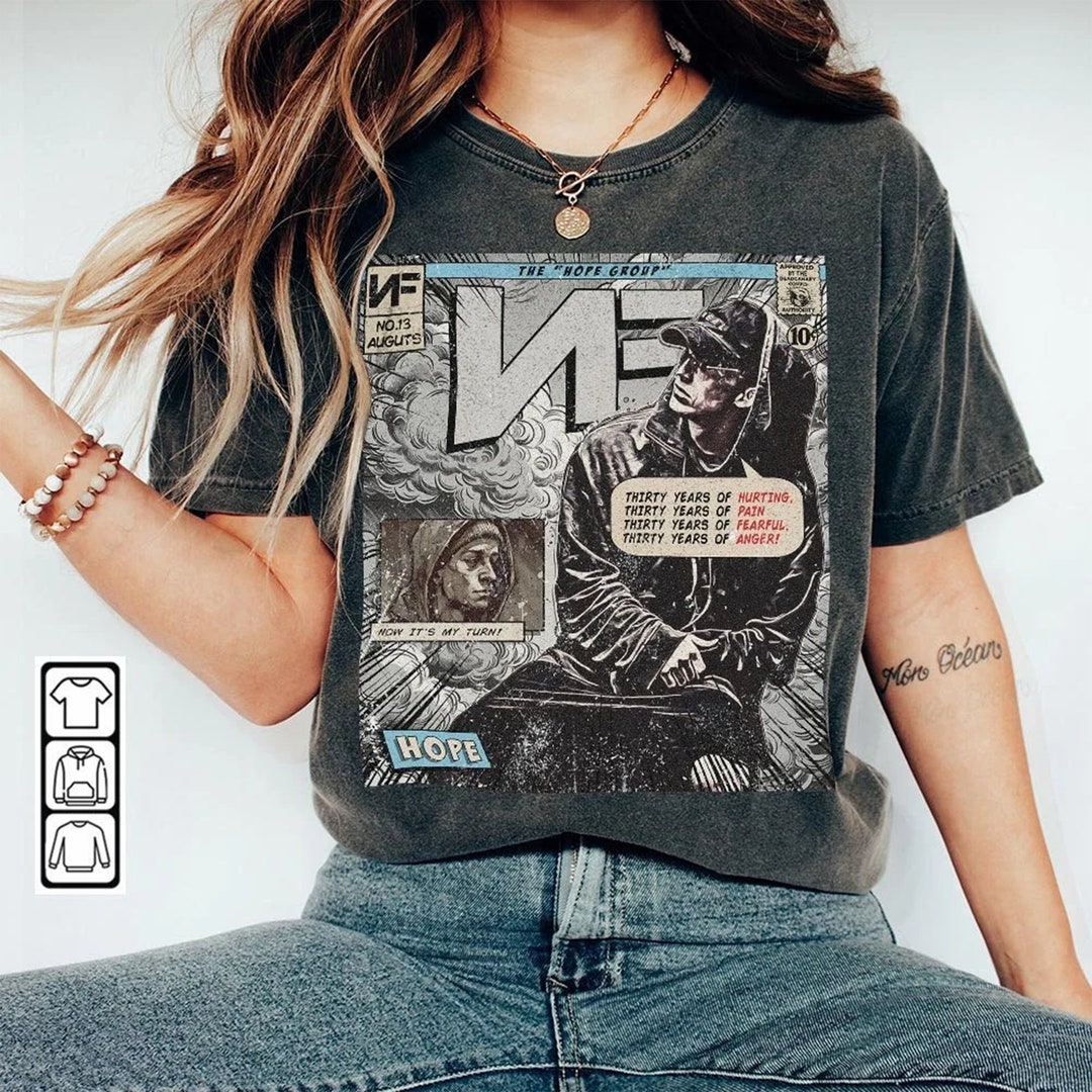 Nf Comic Shirt, 90S Vintage Merch Book Art Nf Hope Album World Tour ...