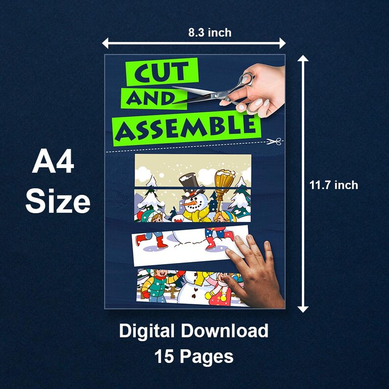 Cut and Assemble Activity for Kids, Printable Craft Puzzle (PDF) - Etsy