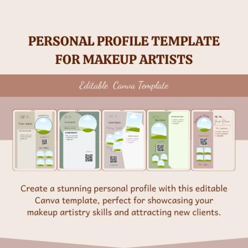 5 Personal Profile Templates for Makeup Artists | Editable Canva ...