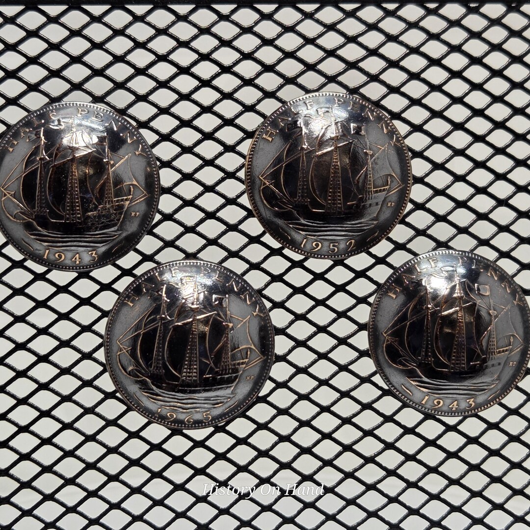 Vintage British Half Penny Magnet Set - Etsy