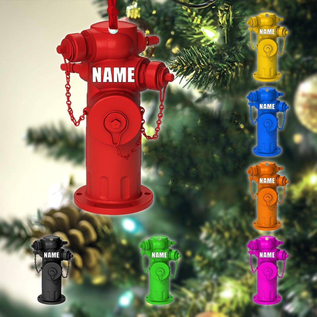 Personalized Fire Hydrant Ornament, Christmas Tree Decor, Fire Hydrant ...