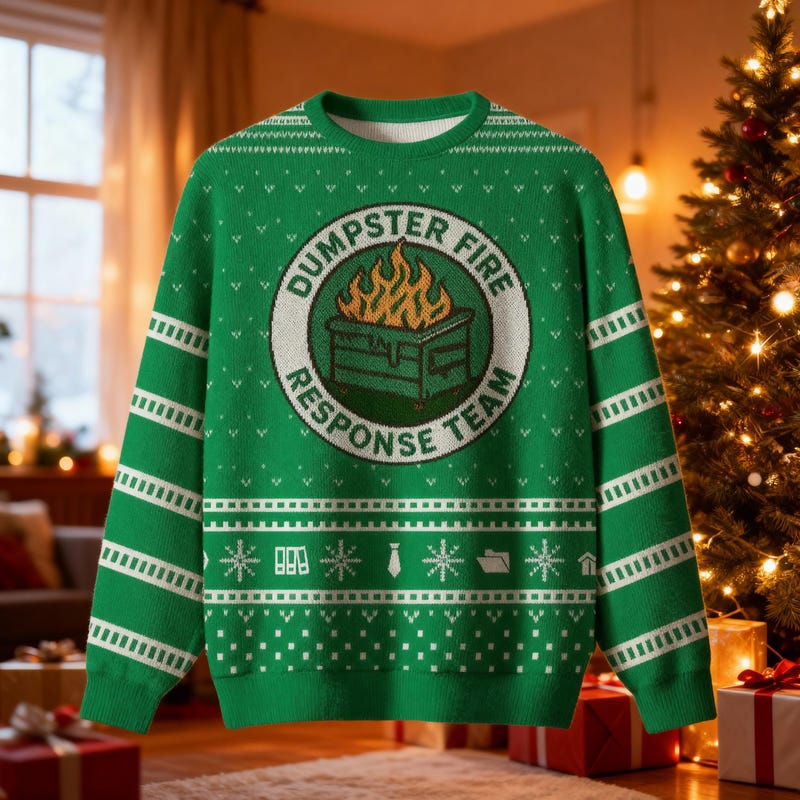 Dumpster Fire Xmas Sweater - Etsy
