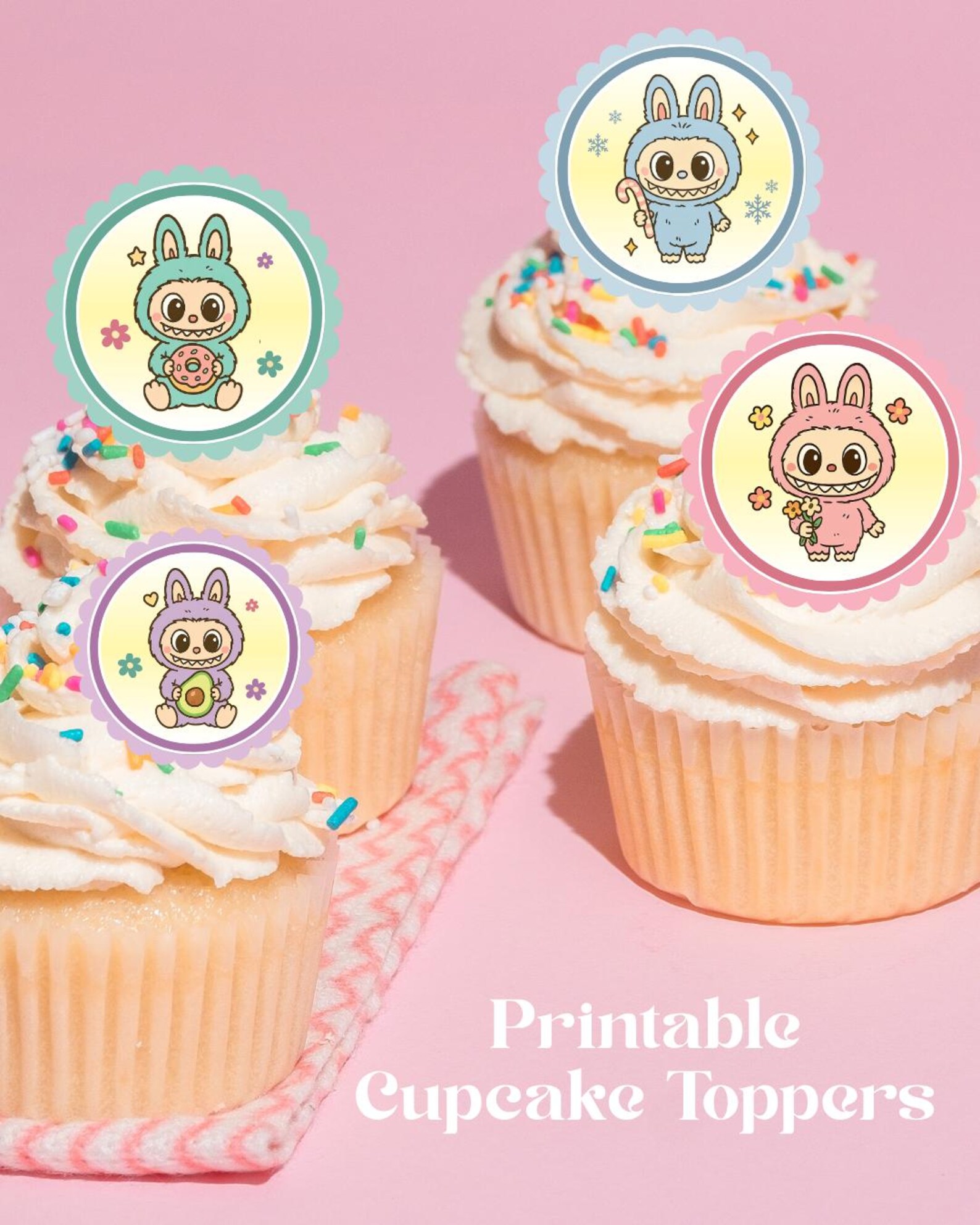 Labubu Cake & Cupcake Toppers: Printable Party Decor (digital Download ...