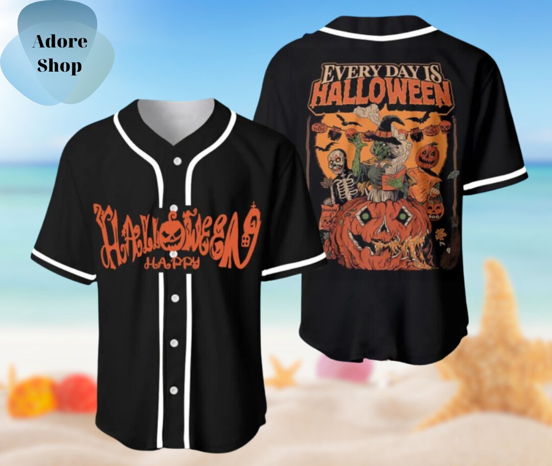 Black Happy Halloween Baseball Jersey Shirt Perfect Holiday - Etsy