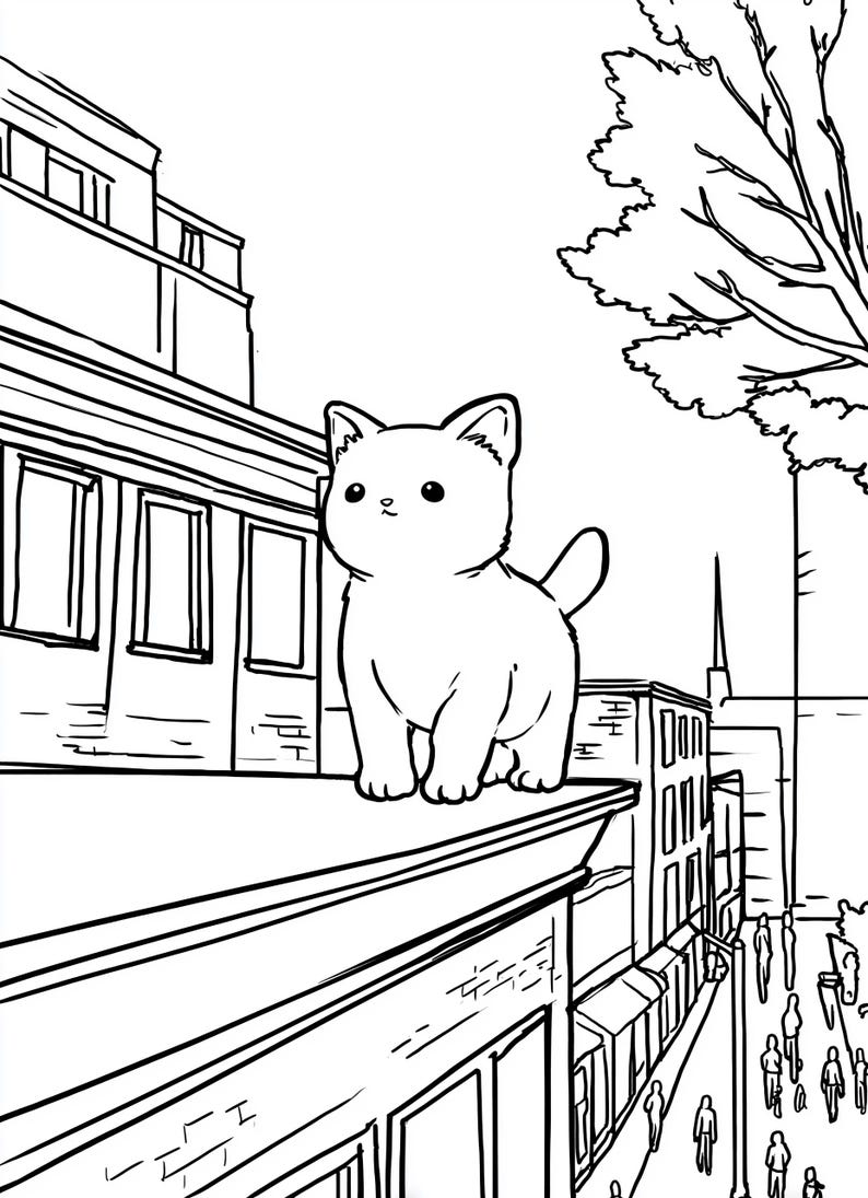 Colouring Book Printable - Adorable Cats 20 Pages - Digital Download ...