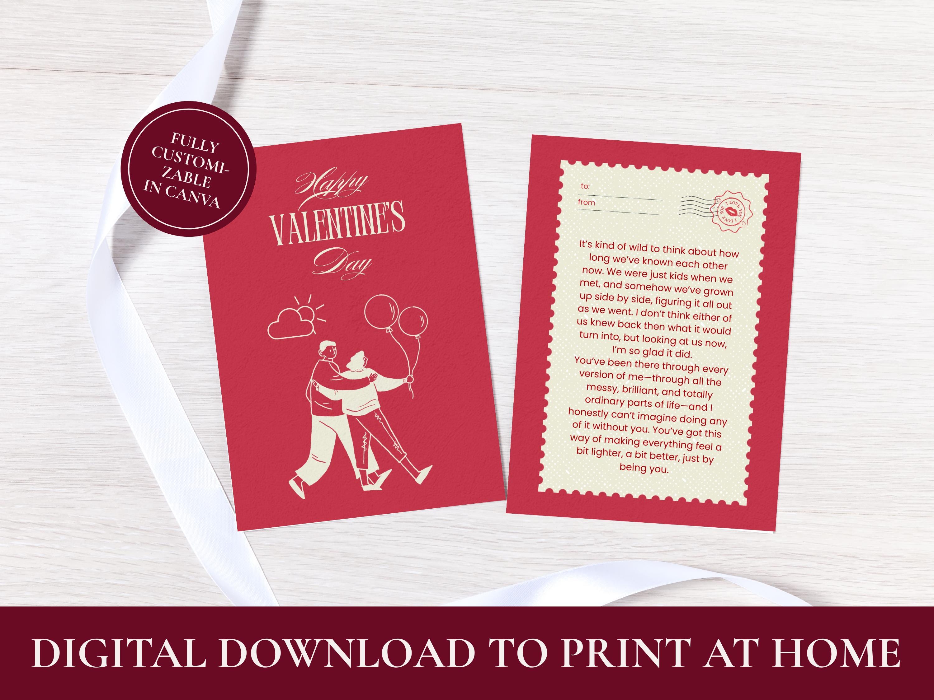 Editable Love Letter Canva Template,vintage Retro Couple Valentine’s ...
