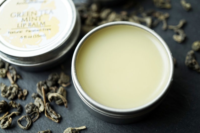 Green Tea and Mint Lip Balm All Natural Lip Balm Organic - Etsy