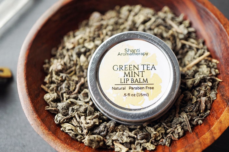 Green Tea and Mint Lip Balm All Natural Lip Balm Organic - Etsy