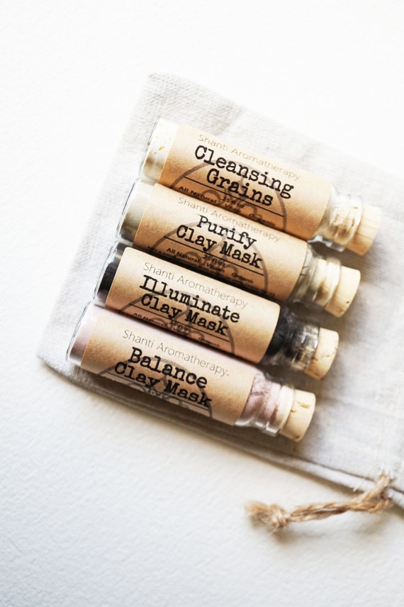 Face Mask Sampler Set Spa Gift Set Natural Clay and Herb | Etsy