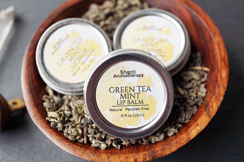 Green Tea and Mint Lip Balm All Natural Lip Balm Organic - Etsy