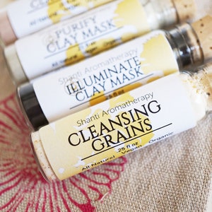 Face Mask Sampler Set - Spa Gift Set - Natural Clay and Herb Face Mask and Exfoliating Scrub ...