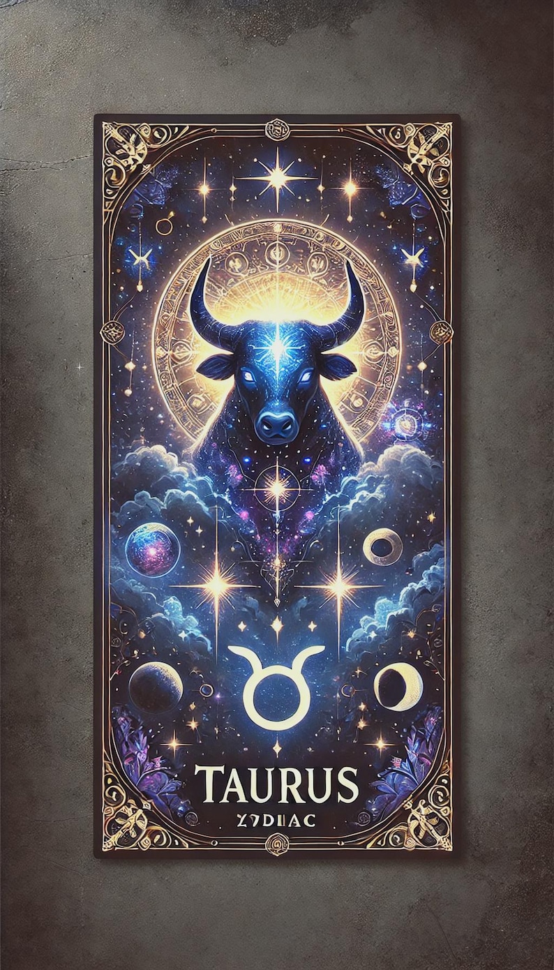 Taurus Celestial Zodiac Wallpaper – Mystical Bull in Cosmic Night Sky ...