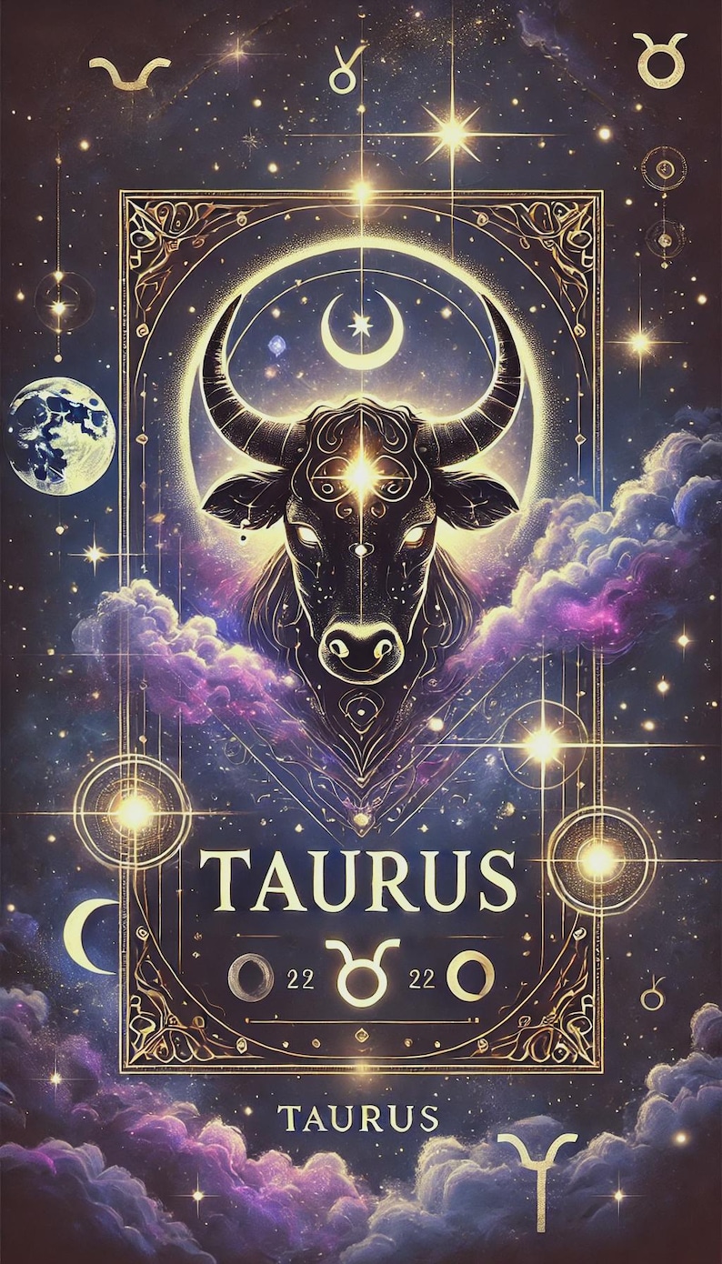 Taurus Celestial Zodiac Wallpaper – Mystical Bull in Cosmic Night Sky ...
