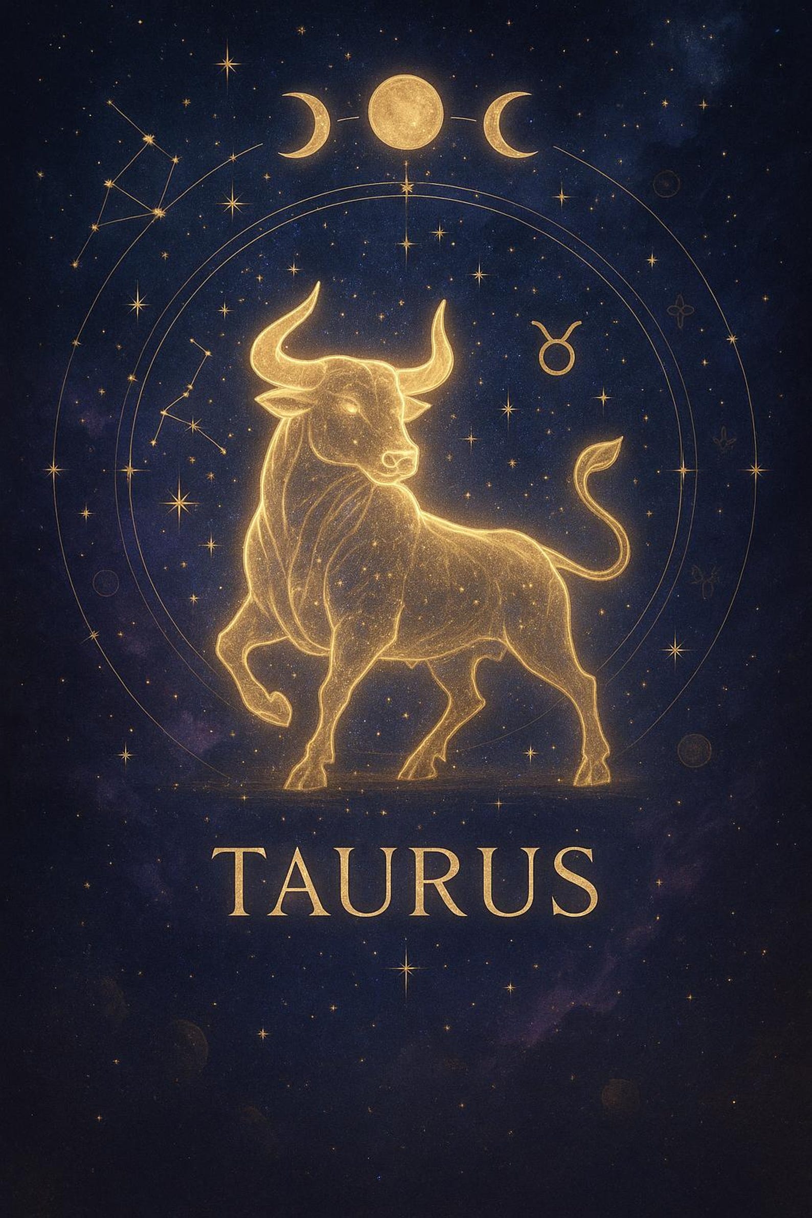 Taurus Celestial Zodiac Wallpaper – Mystical Bull in Cosmic Night Sky ...