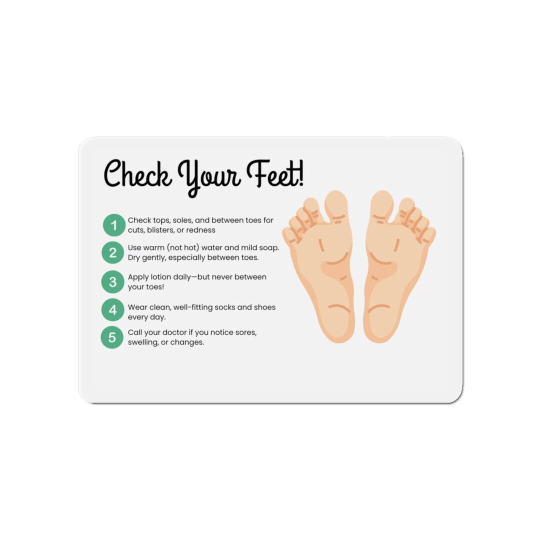 Diabetes Foot Check Reminder Magnet, Health Awareness - Etsy