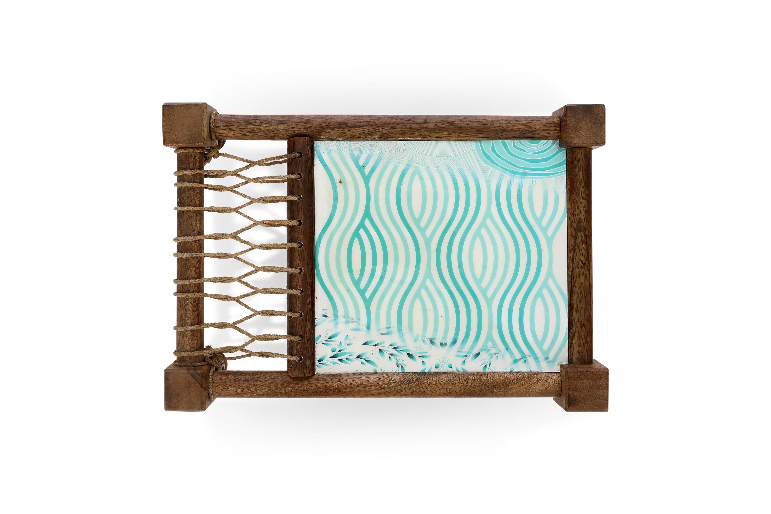 Handmade Wooden Khatiya Tray Set of 2 – Unique Design Platters for ...