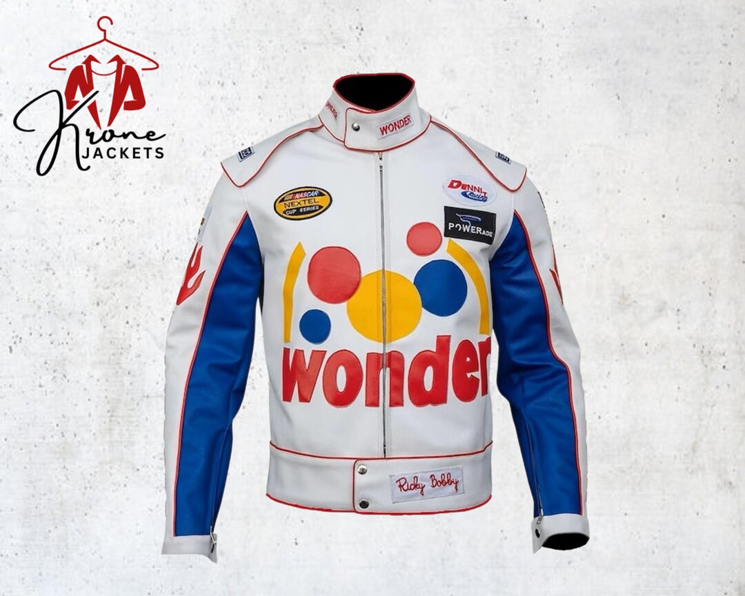 Limited Edition Ricky Bobby Wonder Jacket – Bread White Racing Leather ...
