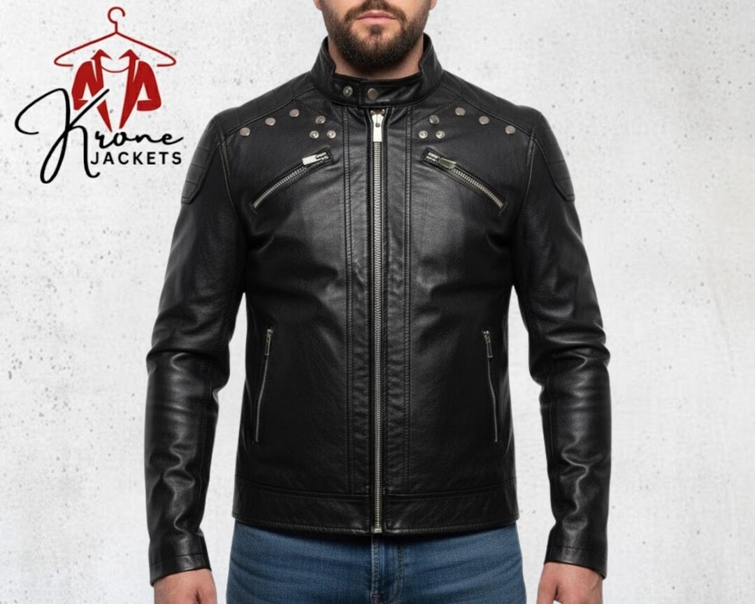 Men’s Classic Leather Fashion Jacket, Stylish Handcrafted Mens Leather ...