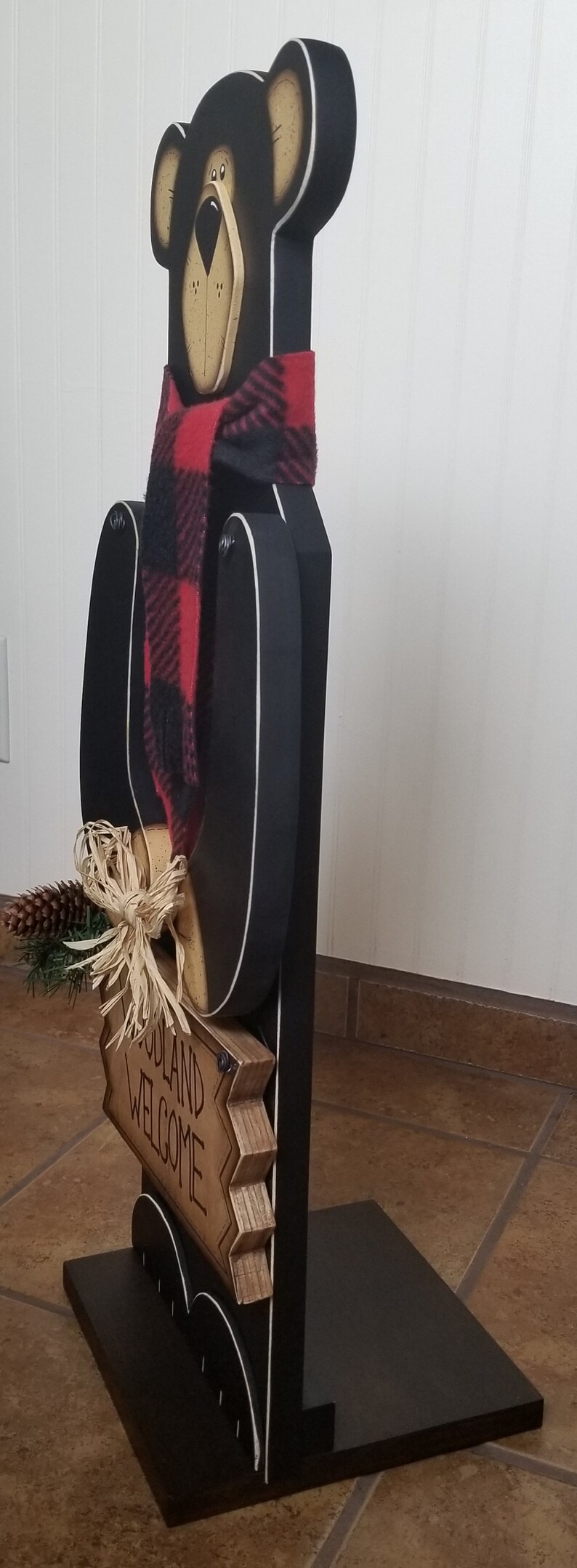 Bear Porch Greeter, Porch Sign, Bear Sign, Welcome Sign, Hand Painted ...