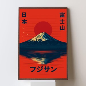 Mount Fuji Japan Wall Art • Fuji-san Poster Print • Japanese Sunset ...