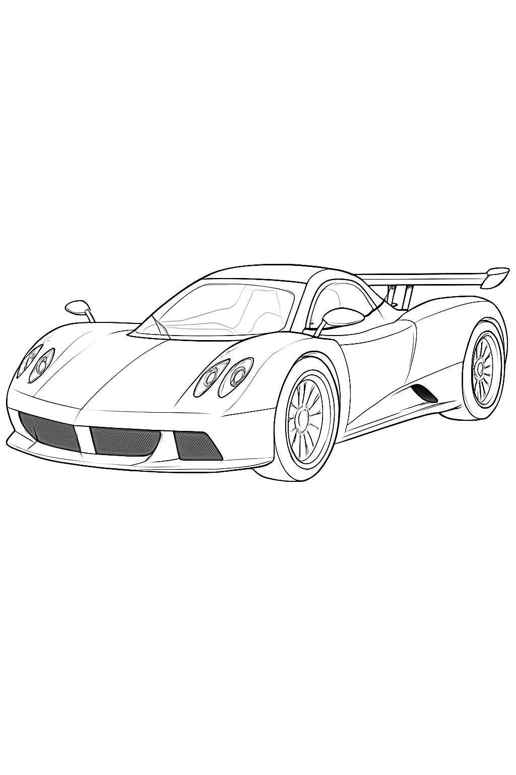 Exotic and Supercar Coloring Pages – Digital Printable Car Designs for ...