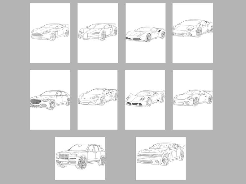 Exotic, Sportscar and Supercar Coloring Pages – Digital Printable Car ...