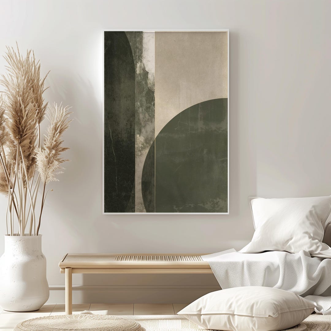 Minimalist Neutral Earthy Tones Abstract Wall Art Print | Modern ...