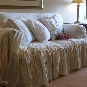Slipcover/ruffled Slipcover/sofa Slipcover/shabby Slipcover/cottage ...