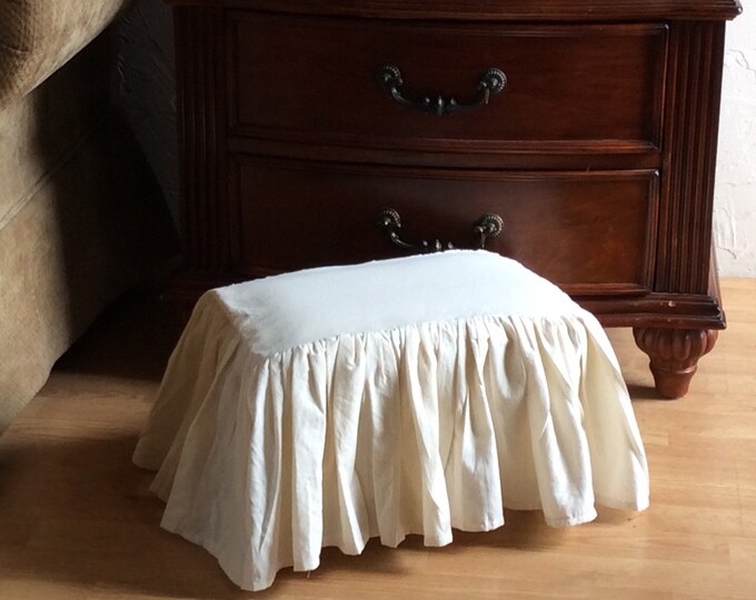 Footstool Slipcover /off White Slipcover/ Ottoman Slipcover/ - Etsy