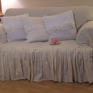 Slipcover/ruffled Slipcover/sofa Slipcover/shabby Slipcover/cottage ...