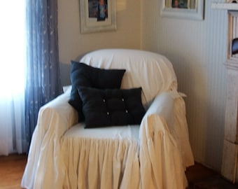 Items similar to shabby chic chair slipcover "throw" on Etsy