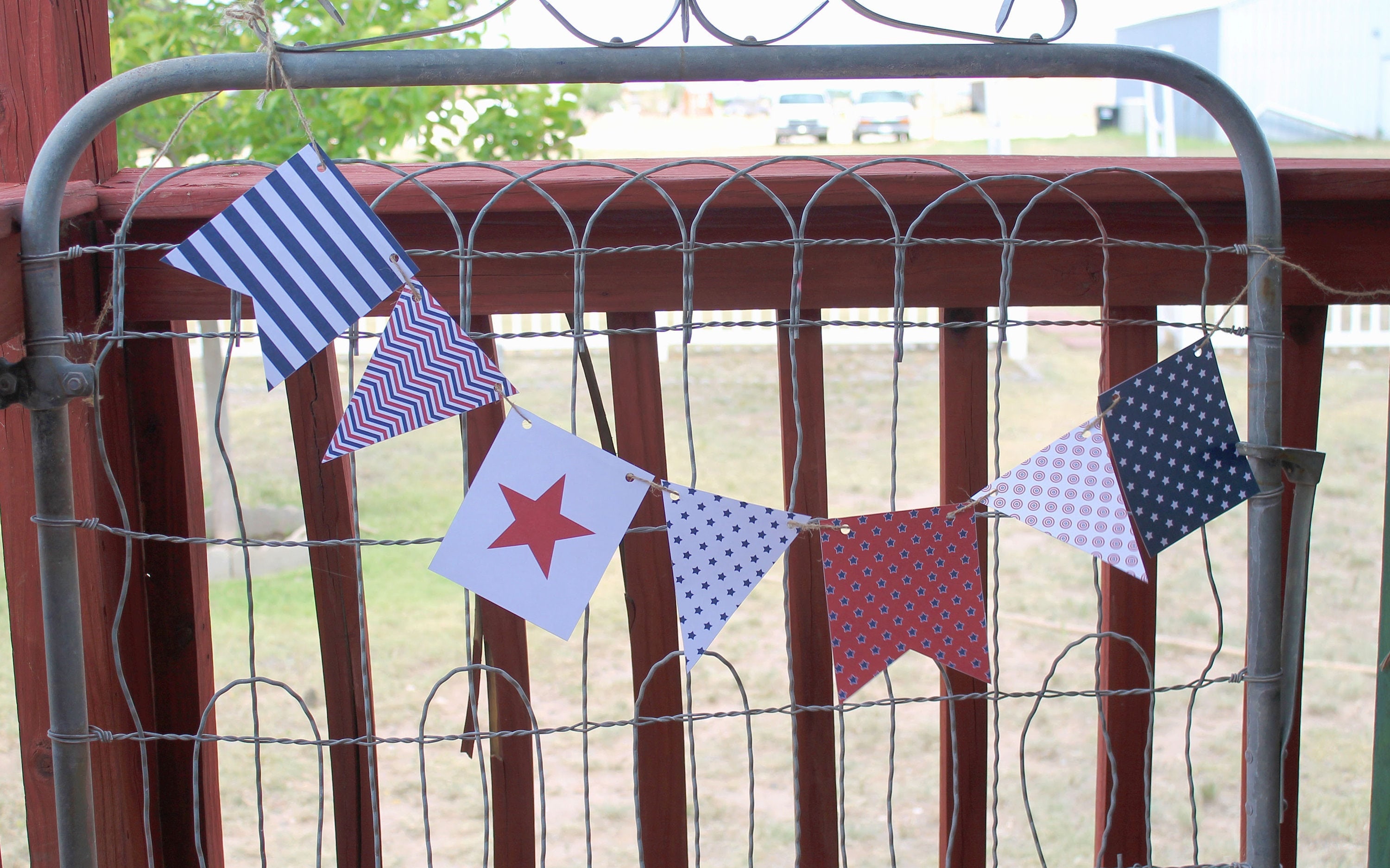 Patriotic Banner Printable Americana Bunting - Etsy