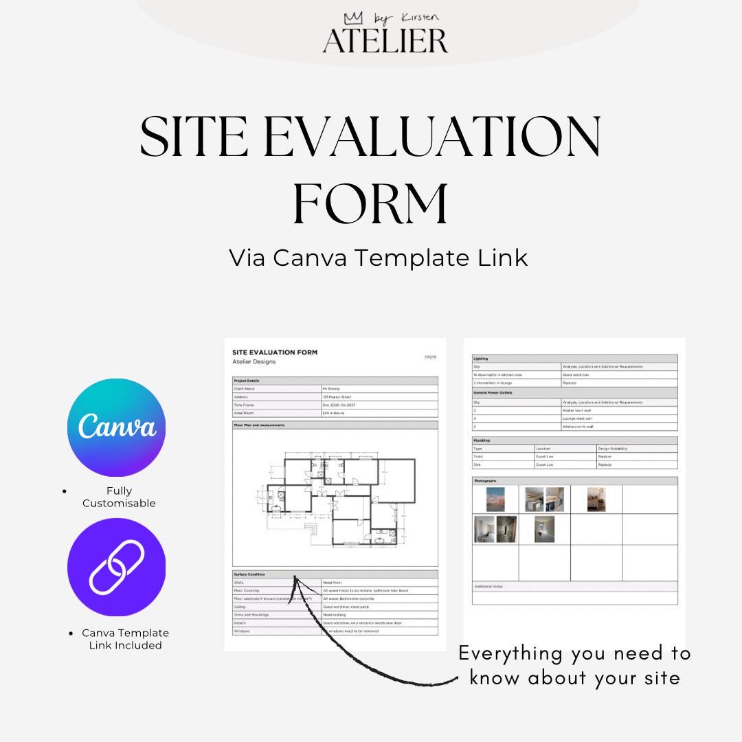 Interior Design Site Evaluation Form Canva Template | Customisable ...