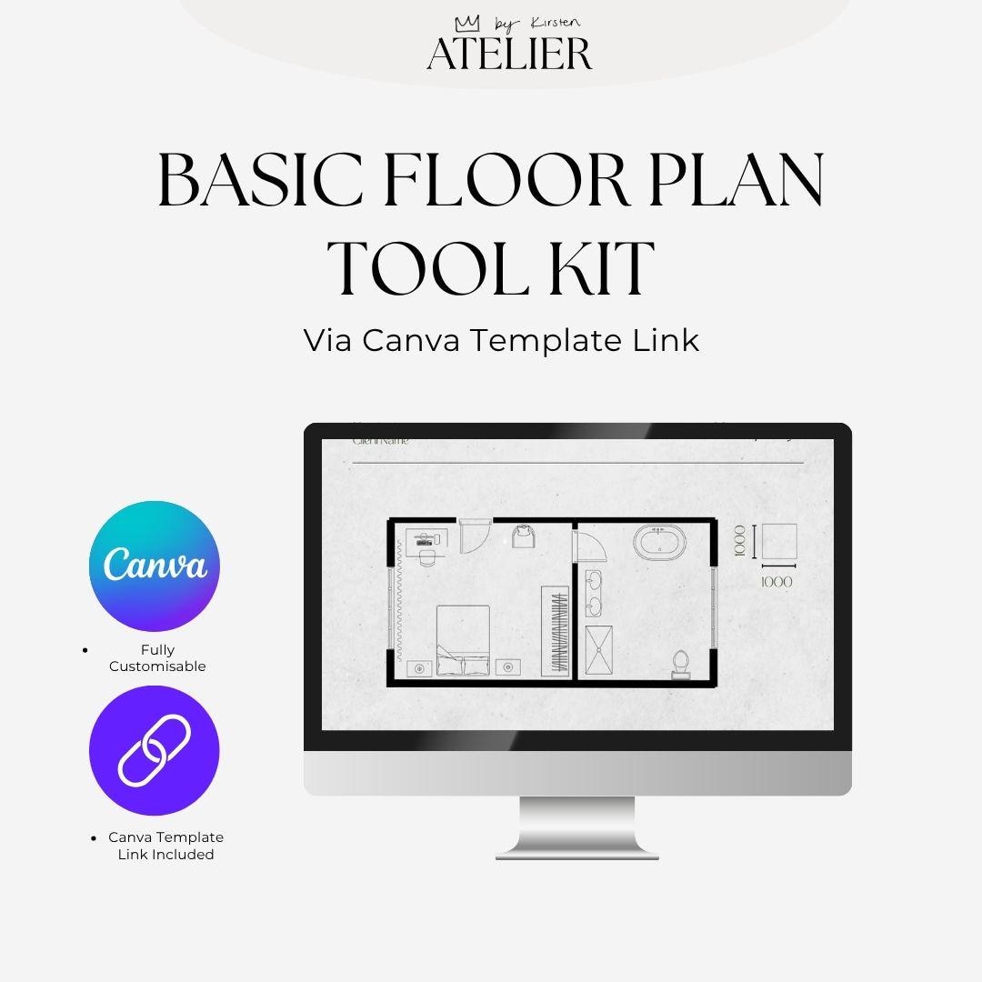 Interior Design Floor Plan Kit, Scaled Canva Template - Etsy