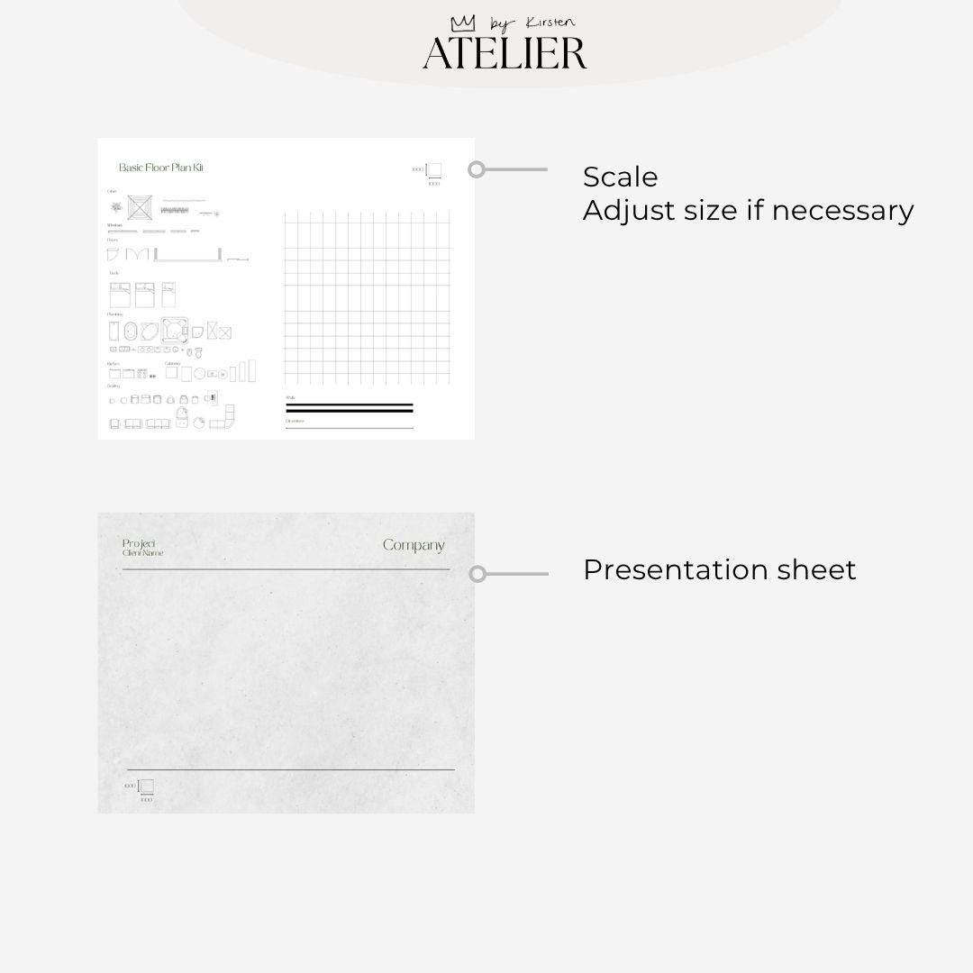 Interior Design Floor Plan Kit, Scaled Canva Template - Etsy