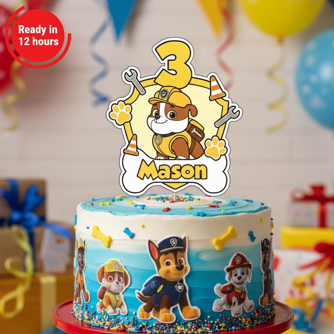 Personalized Pup Cake Topper, Rescue Dog Birthday (digital Download) - Etsy