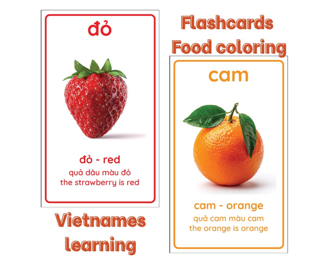 Vietnamese Color Flashcards for Kids – Bilingual Printable | Learn ...