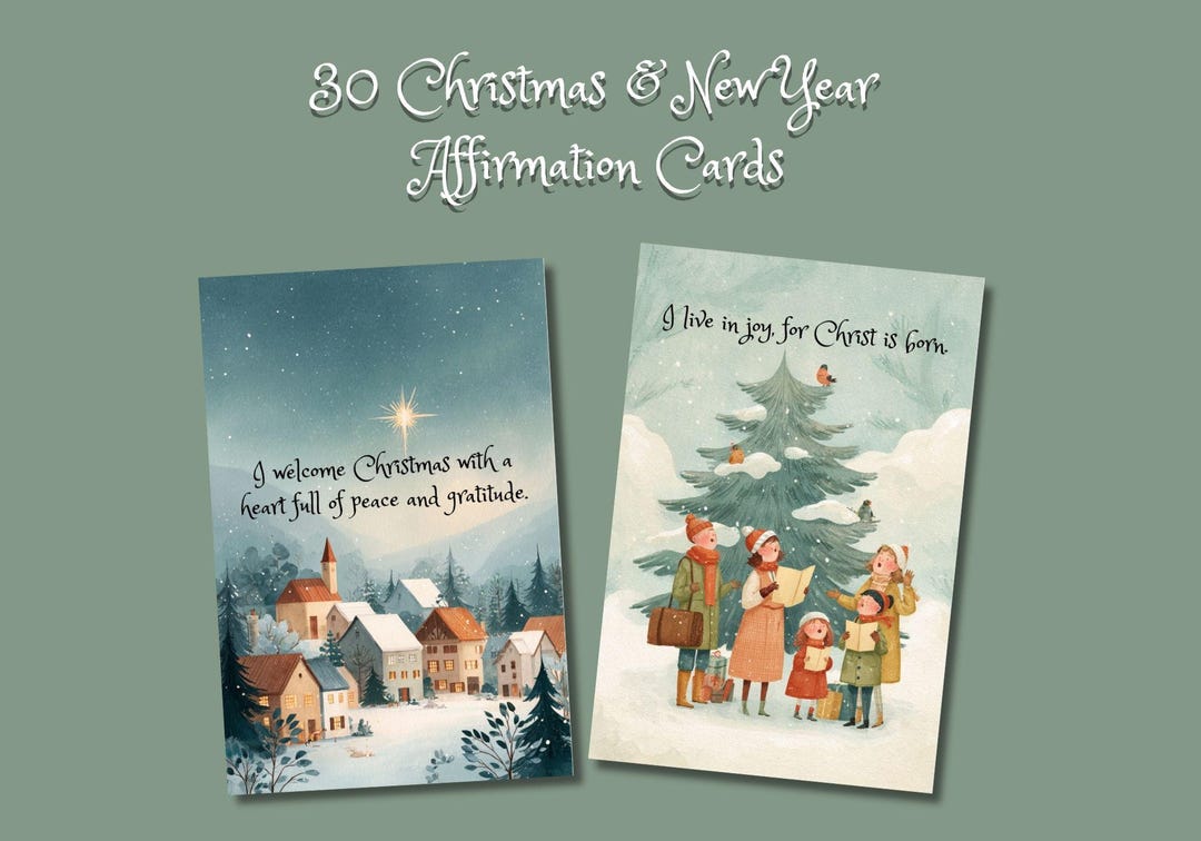 Christmas Affirmation Cards: Holiday Positive Quotes (digital Download ...