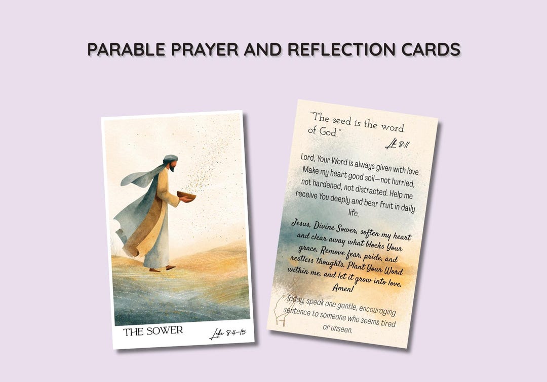 Parables Prayer Cards – Christian Reflection, Scripture Verses (digital ...