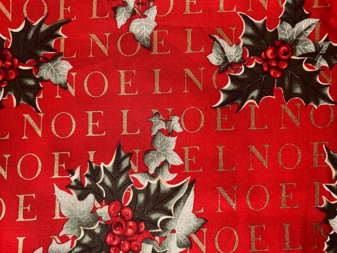 Vintage Christmas Noel the Alexander Henry Fabrics Collection 1998 Red ...