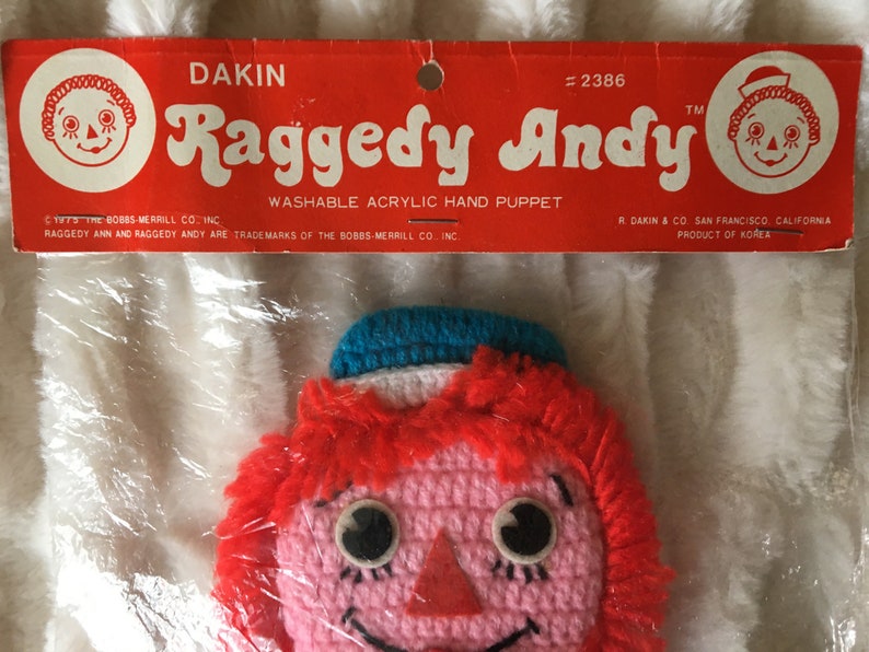 Vintage 1975 Dakin Raggedy Andy Knitted Hand Puppet in - Etsy